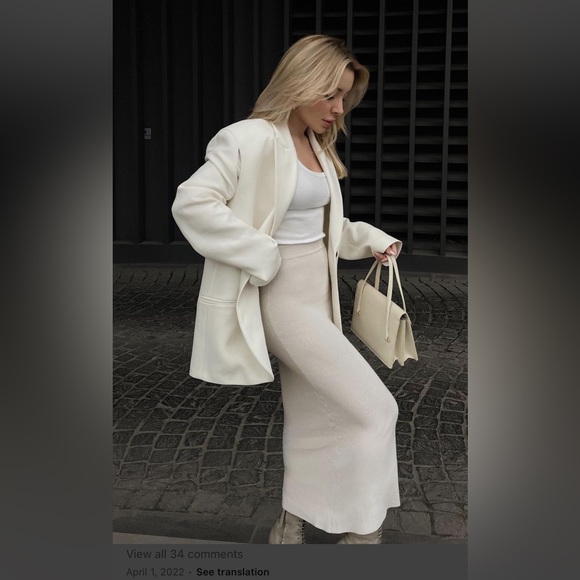 Zara | Jackets & Coats | Zara Open Vent Cream Blazer | Poshmark